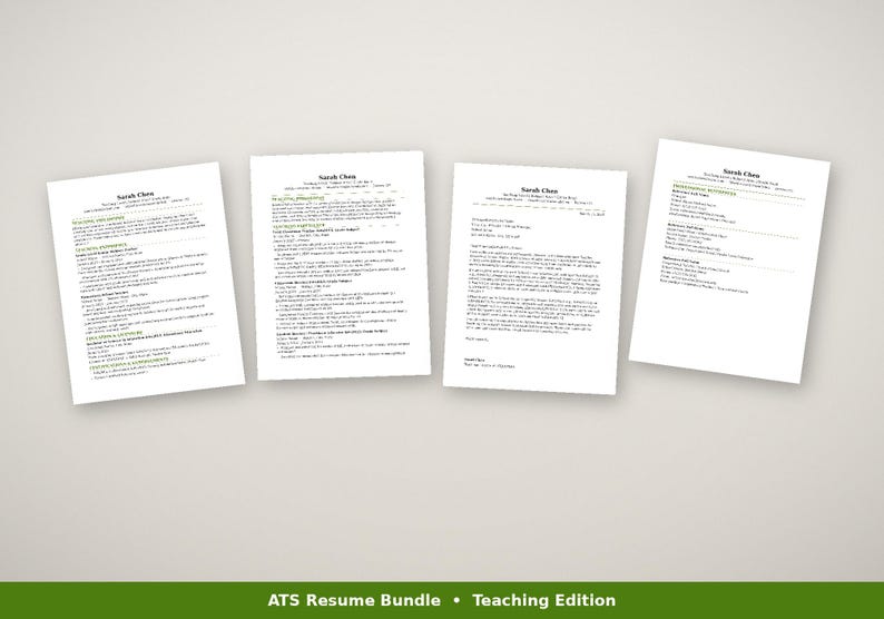 Teacher & Educator | ATS Resume Template Bundle | Microsoft Word | US ...