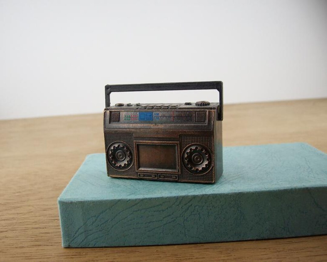 Vintage 1970s Miniature Metal Boombox Figurine and Pencil Sharper - Etsy