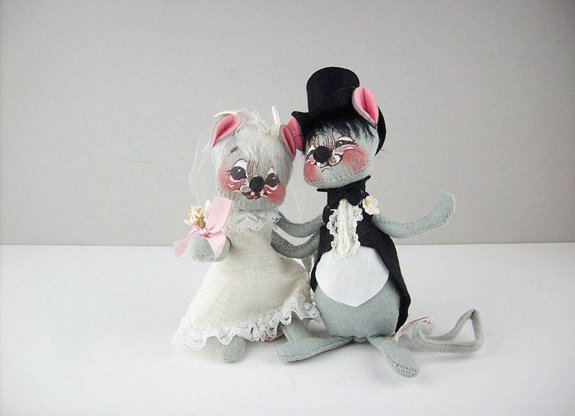Vintage Annalee Mouse Bride and Groom Art Dolls 1965 Souris - Etsy France