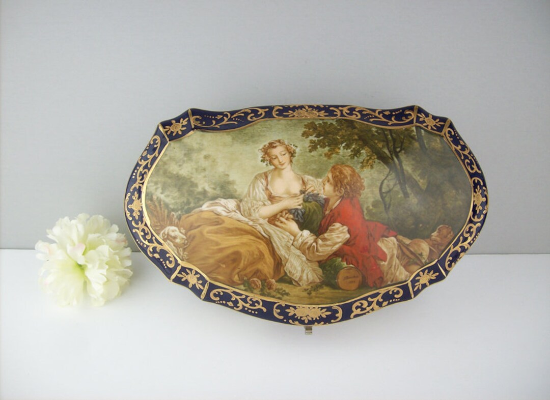Vintage RS Prussia Porcelain Vanity Box With Replica Boucher 1759 ...