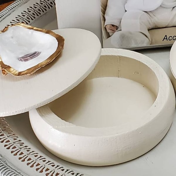 White Distressed Box - Etsy