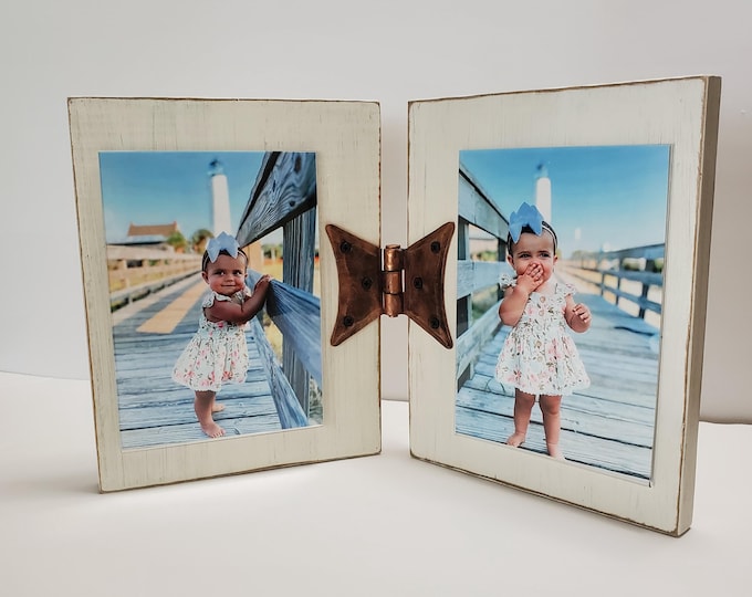 Double Wood Frame With Hand Forged Copper Hinge Freestanding for Two ...