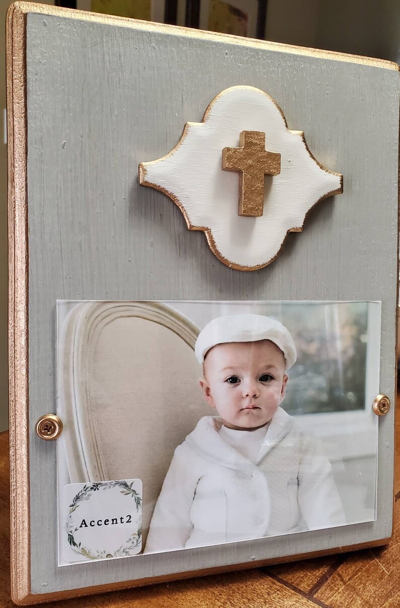 Gold Gilded Cross Frame for 5x7 Horizontal Photo Painted - Etsy