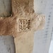 Handmade Gold Leaf Clay Cross: Personalized Initial, Distressed Wood - Etsy
