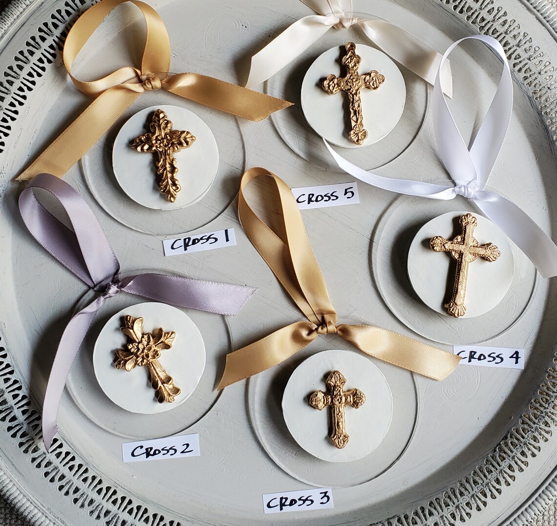 Handmade Gold Leaf Cross Ornament: Acrylic Intaglio, Religious Gift - Etsy
