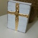Hand Painted Wooden Gold Cross Block - Etsy