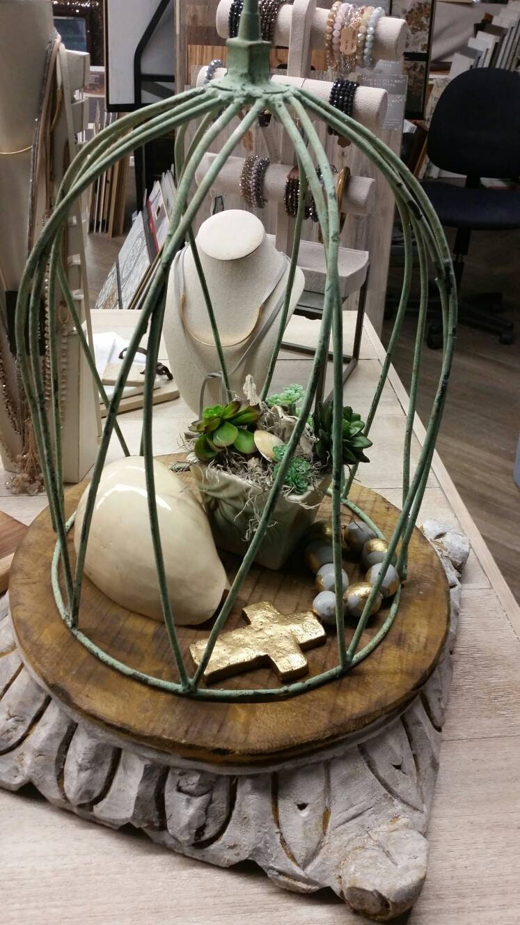 Large Vintage Metal Bell Cloche - With Fleur-de-lis And Distressed ...