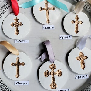 Gold Leaf Cross Intaglio Ornament: Handmade Religious Gift - Etsy
