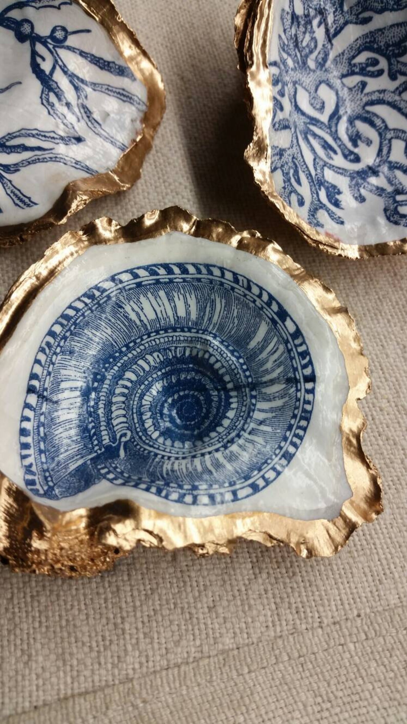 Oyster Shell Blue and White Coastal Hostess Gift Bridesmaid | Etsy