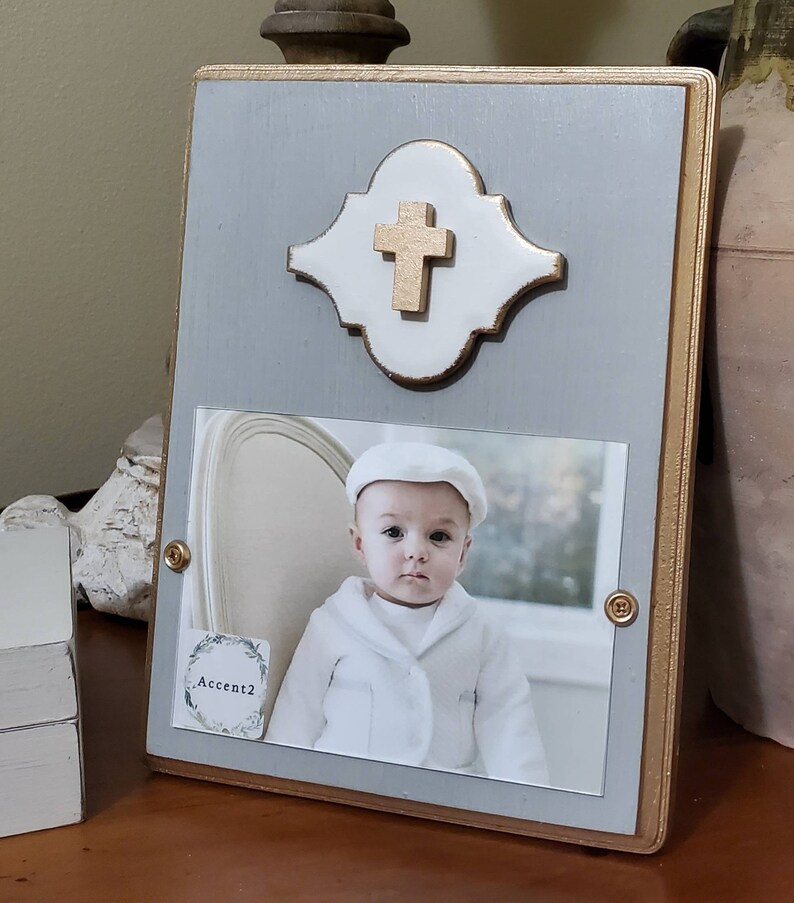 Gold Gilded Cross Frame for 5x7 Horizontal Photo Painted - Etsy