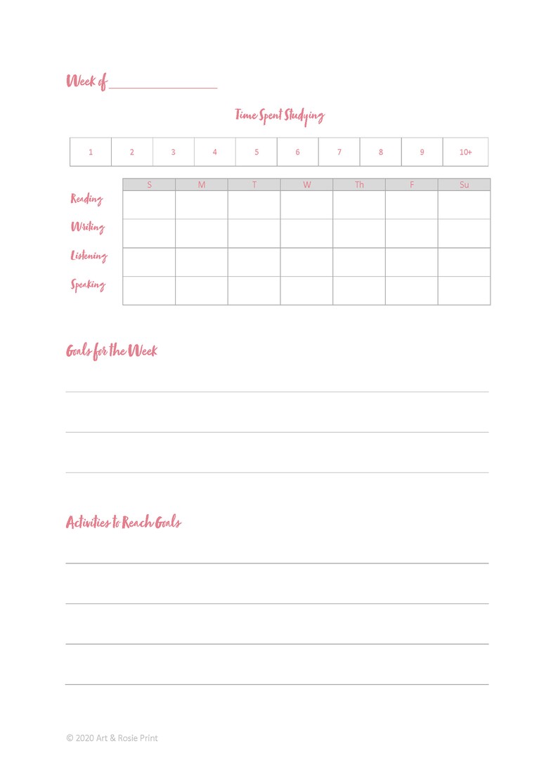 Language Learning Planner, Notebook, Organizer, Journal, Logbook for ...