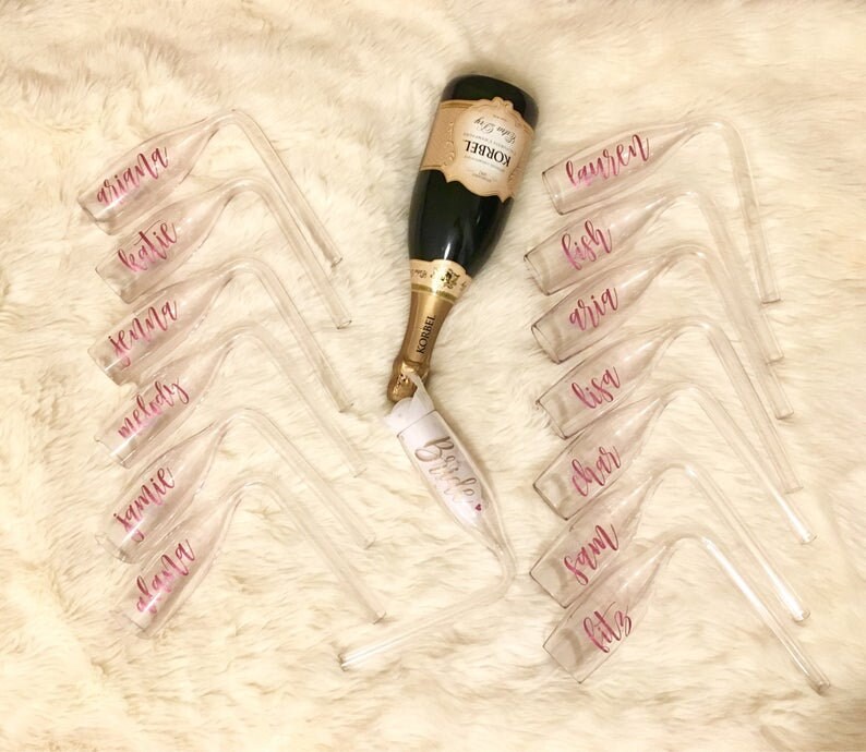 Chambong Champagne Bong Mr and Mrs. Personalized Names SET OF 2 Wedding ...