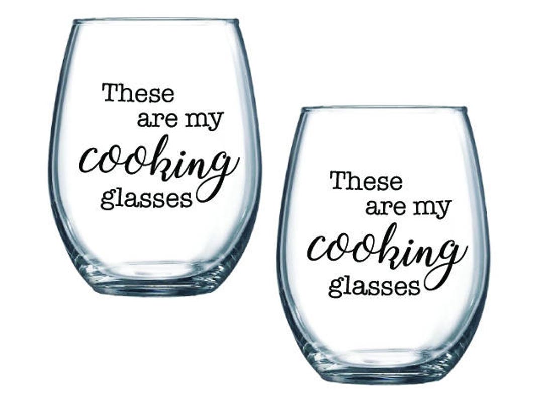 These Are My Cooking Glasses Stemless Wine Glasses SET OF 2 Gift for ...