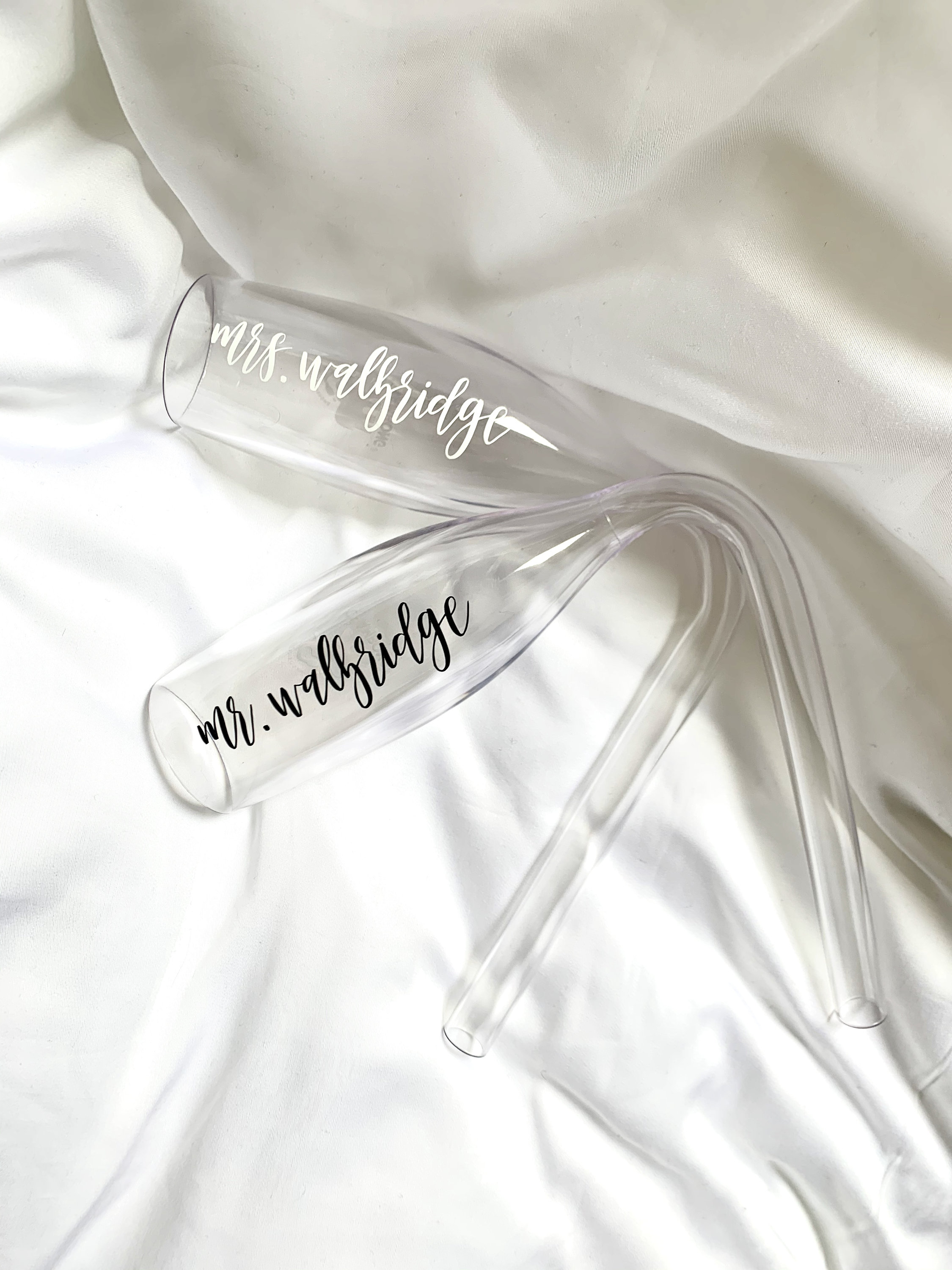 Chambong Champagne Bong Mr and Mrs. Personalized Names SET OF 2 Wedding ...