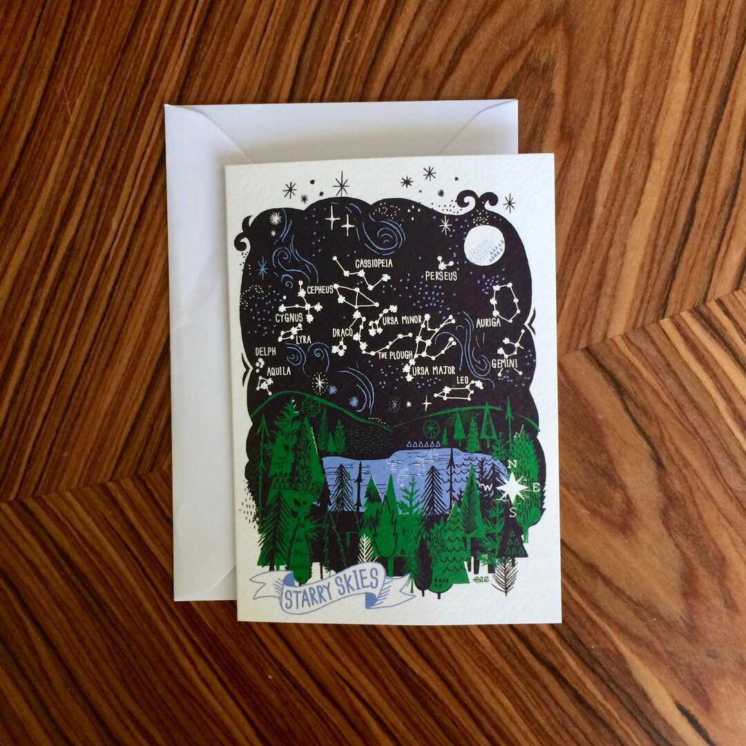 Starry Skies Greetings Card - Etsy