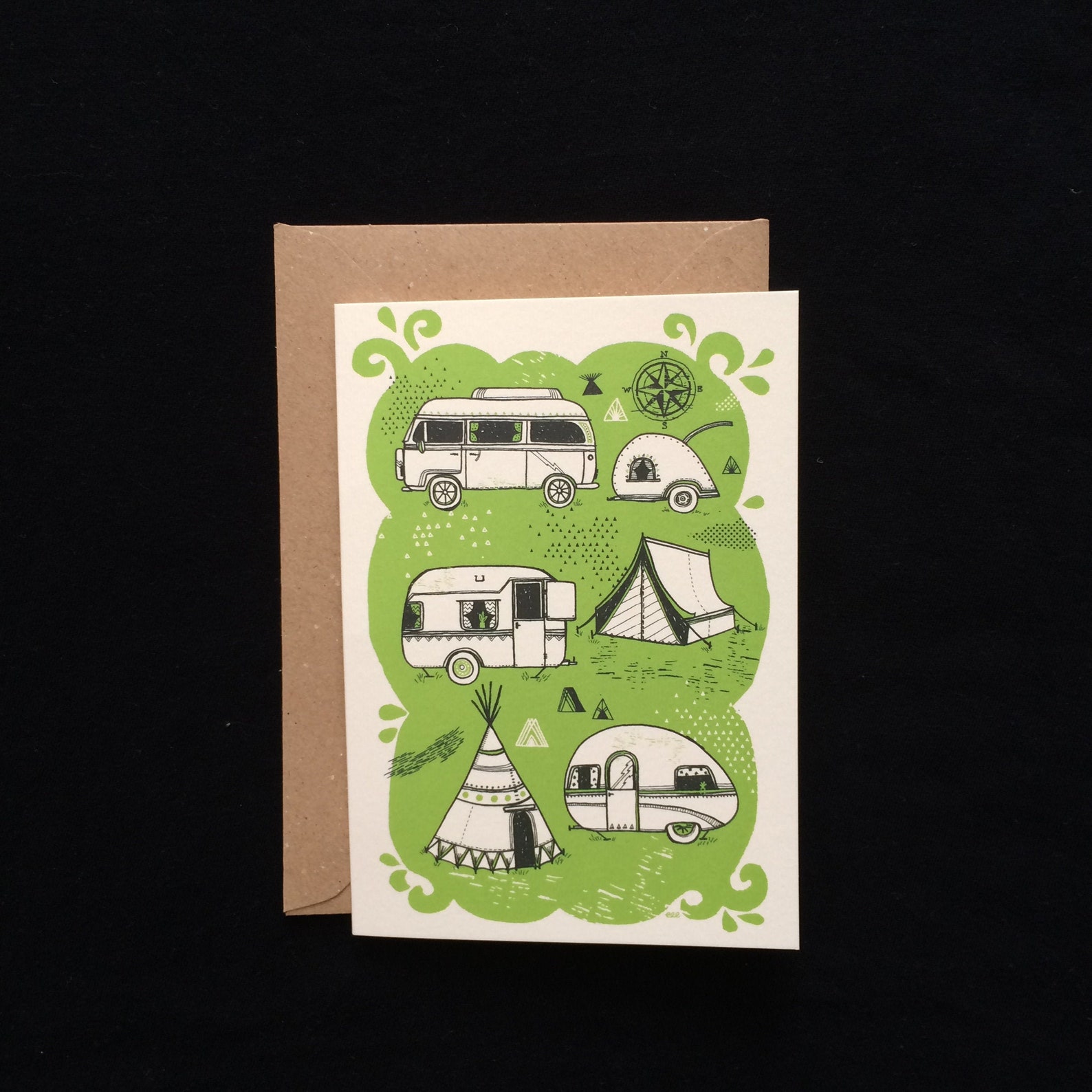 Caravan and Camping Greetings Card - Etsy