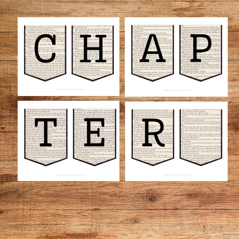 Chapter Banner: Party Decoration Book Page Printable Garland (digital ...