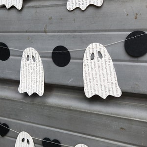 Ghost Garland Halloween Decoration Paper Garland Book Page - Etsy Canada