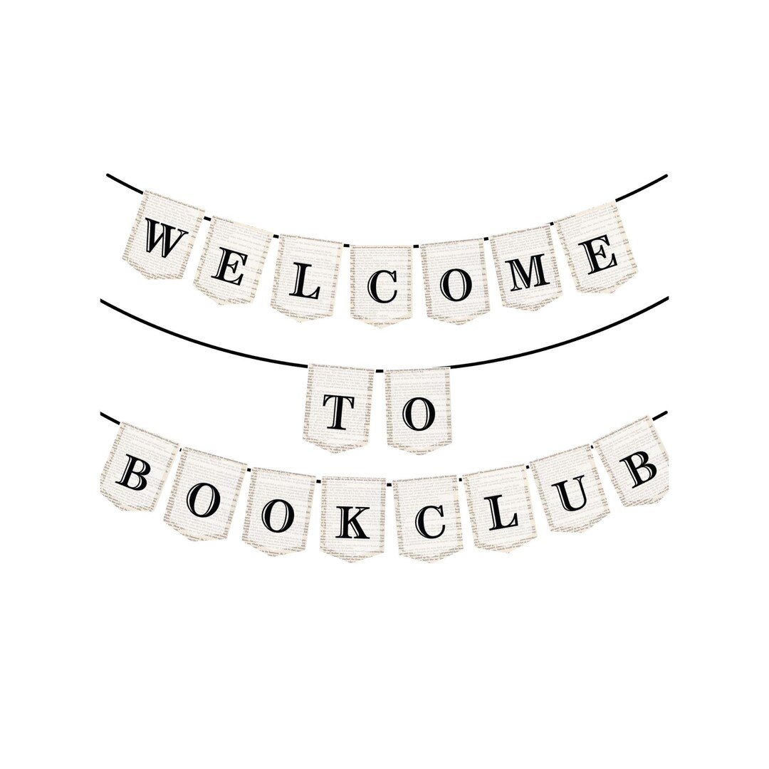 Printable Welcome to Book Club Banner: Book Page Garland (digital ...