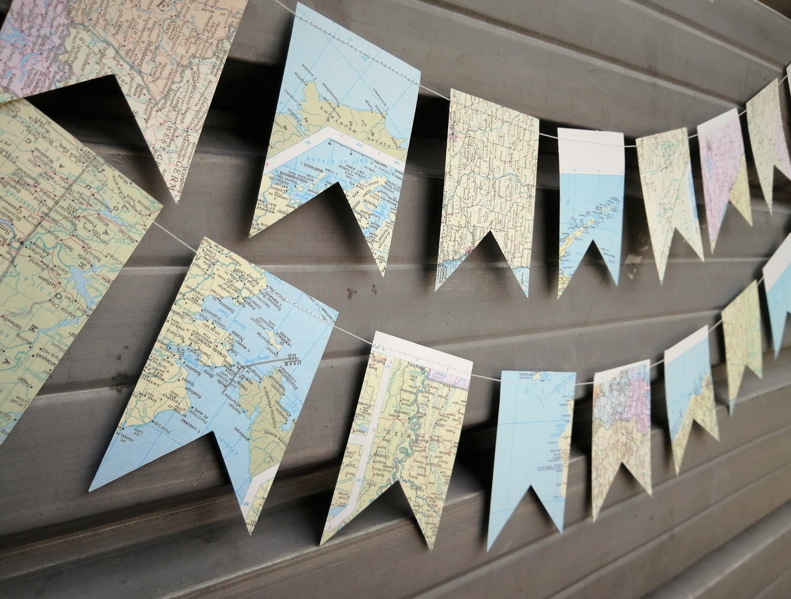 Map Garland Party Decoration, Travel Theme Bon Voyage Party, Paper ...