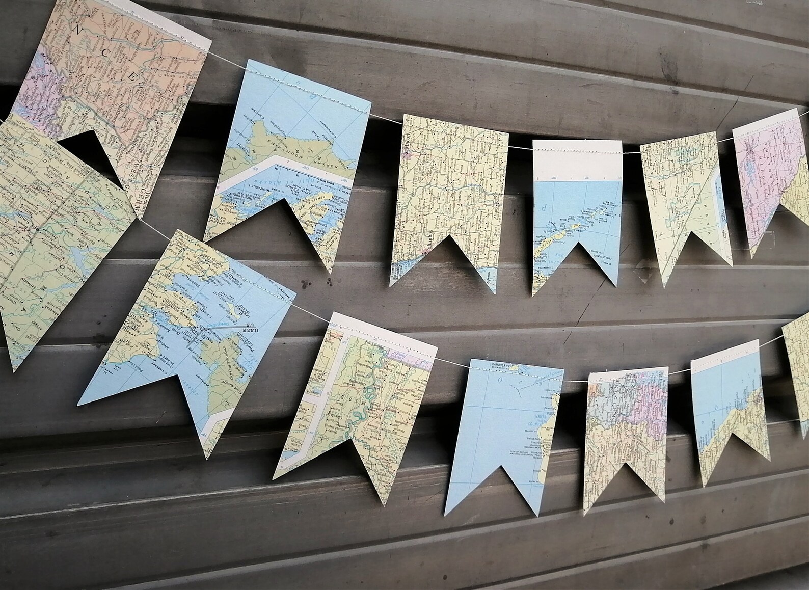 Map Garland Party Decoration, Travel Theme Bon Voyage Party, Paper ...