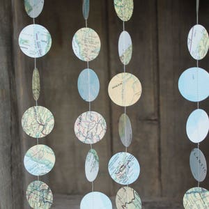 Map Garland, Atlas Garland, Map Bunting, Travel Theme, Map Decorations ...