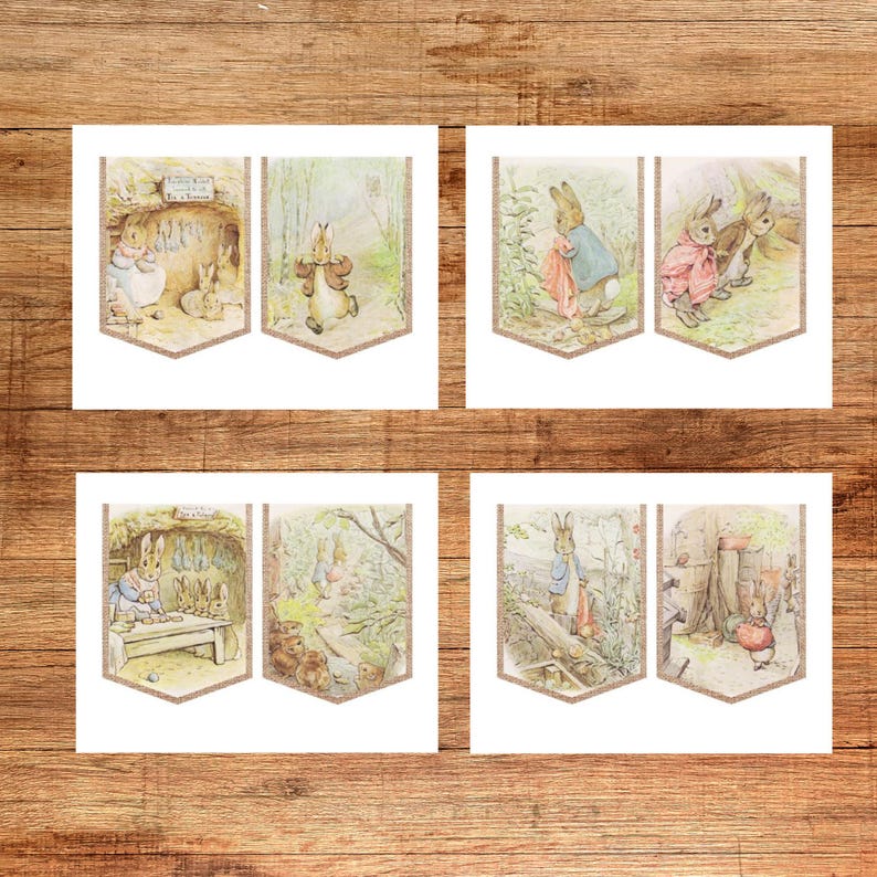 Easter Beatrix Potter Bunny Printable Banner: Easter Garland (digital ...