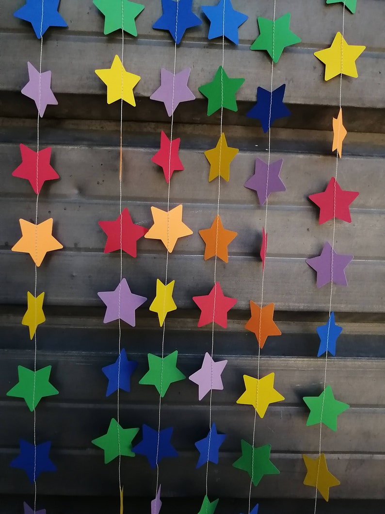 Rainbow Star Paper Garland Party Decoration Birthday Party - Etsy