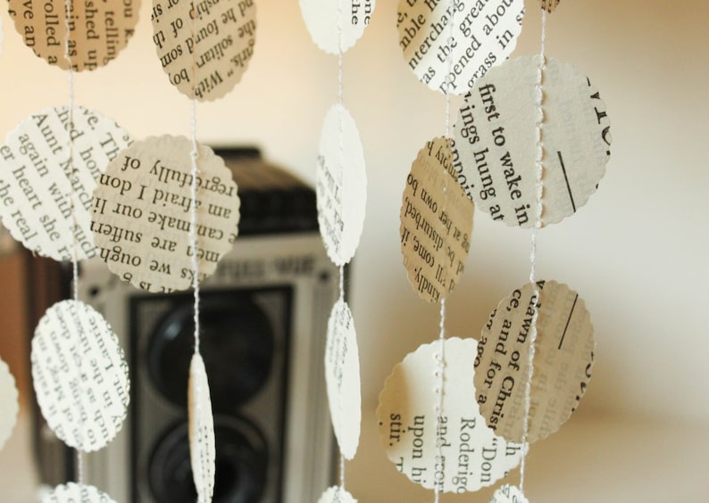 Paper Garland Wedding Decoration Book Page Garland Book - Etsy