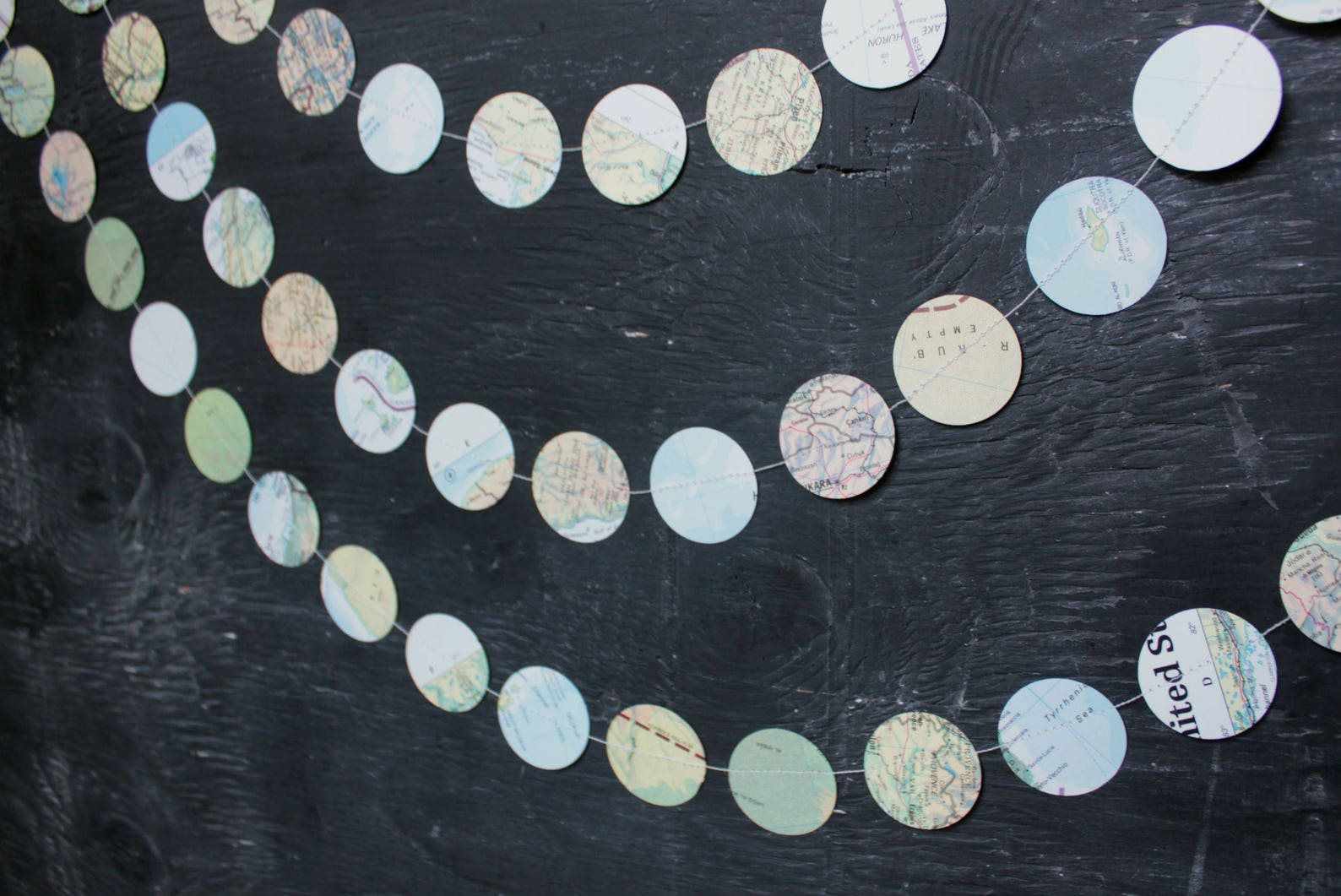 Map Garland Atlas Garland Map Bunting Travel Theme Map - Etsy