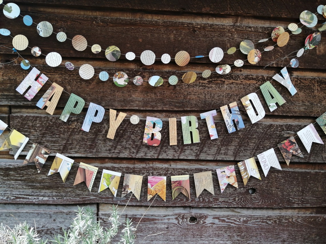 Happy Birthday Garland Birthday Banner Party Decoration - Etsy