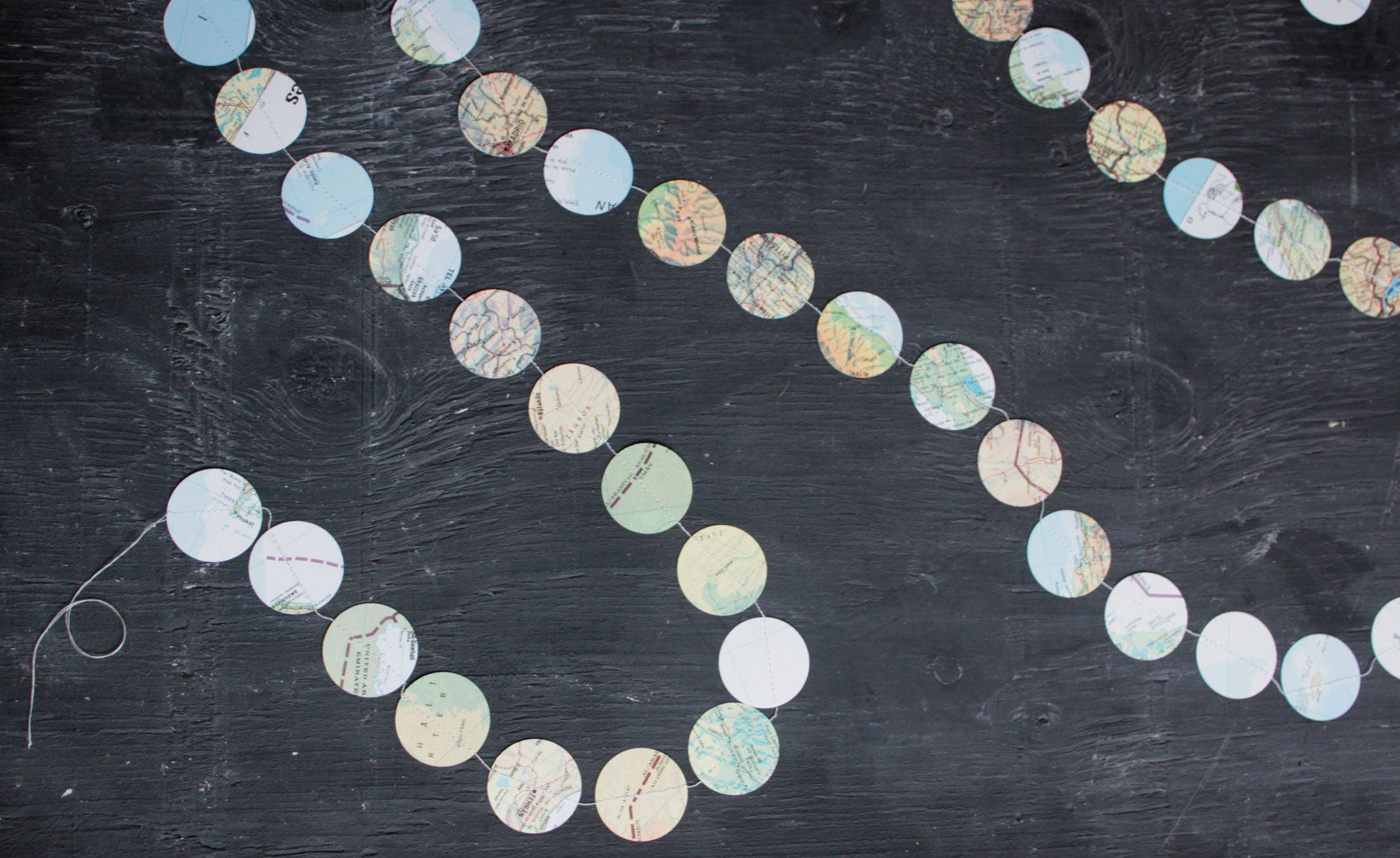 Map Garland Atlas Garland Map Bunting Travel Theme Map - Etsy Canada