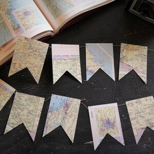 Map Garland Party Decoration, Travel Theme Bon Voyage Party, Paper ...