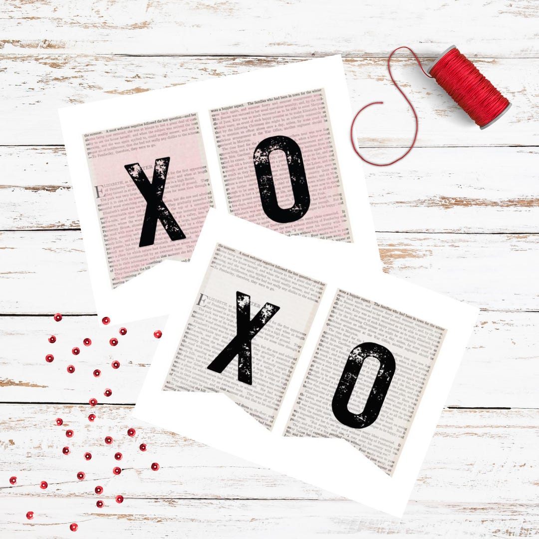 Printable Valentine Garland - XOXO Banner (PDF) - Digital Download - Etsy