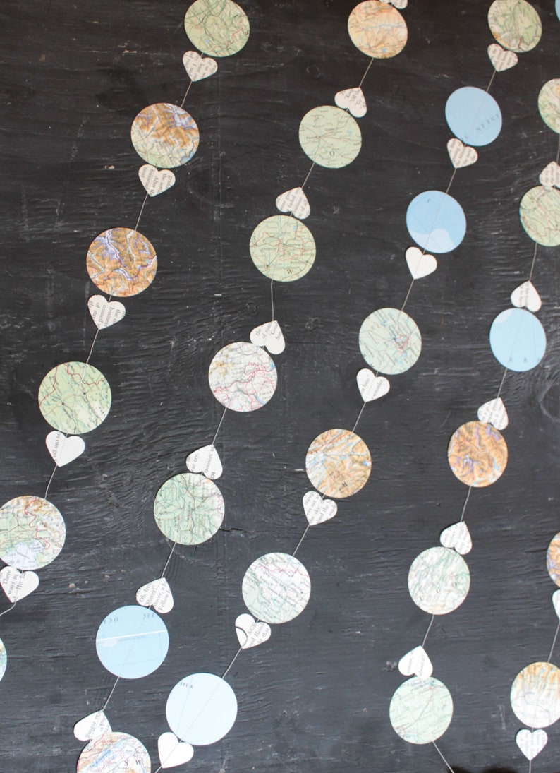 Map Garland Travel Theme Decorations Paper Garland Vintage - Etsy Canada