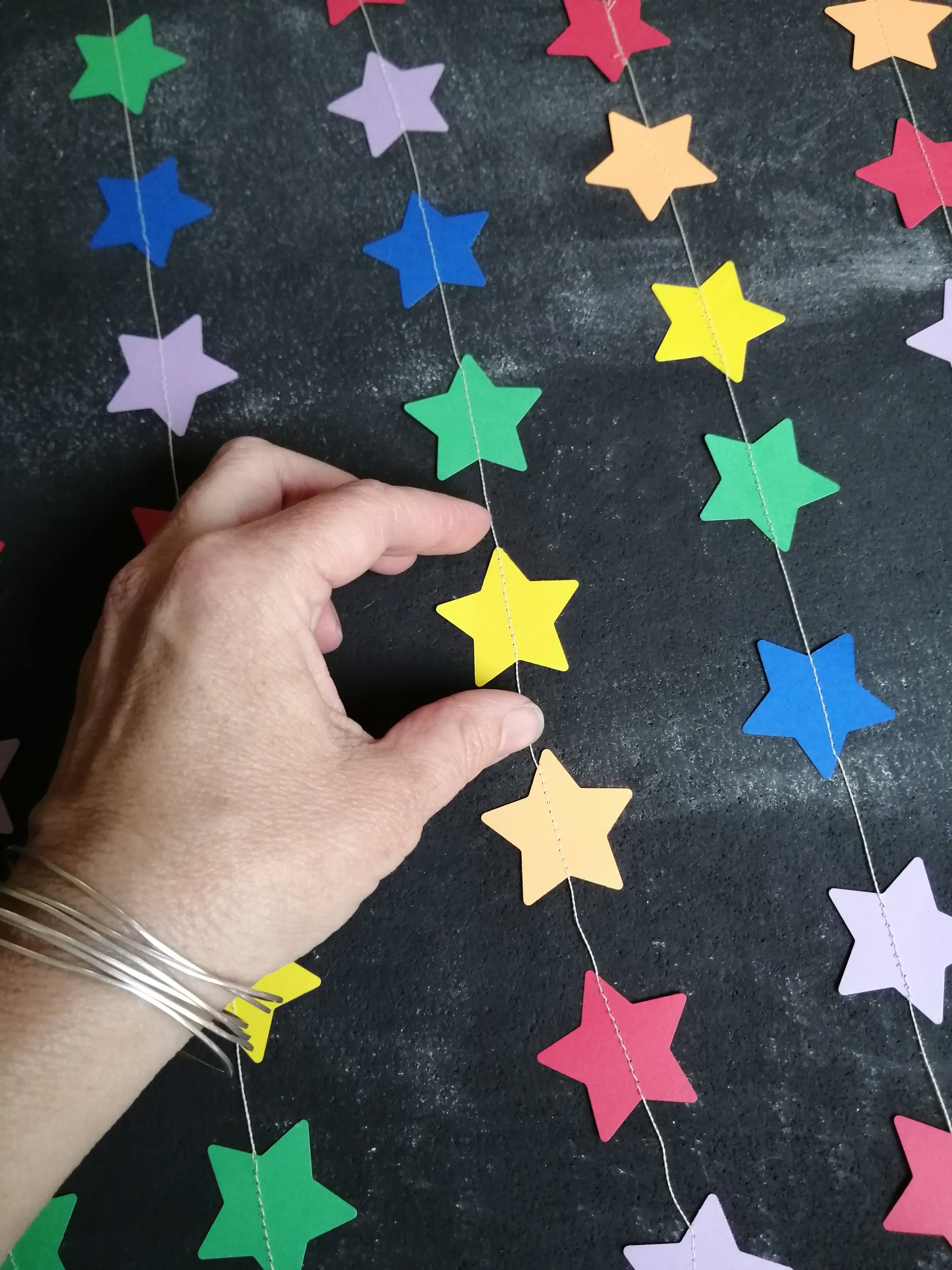 Rainbow Star Paper Garland Party Decoration Birthday Party | Etsy