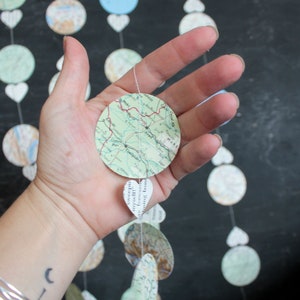 Map Garland, Travel Theme Decorations, Paper Garland, Vintage Atlas ...