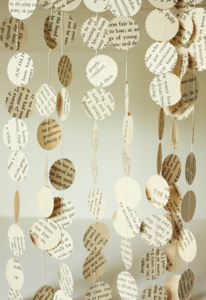 Paper Garland Wedding Decoration Book Page Garland Book - Etsy