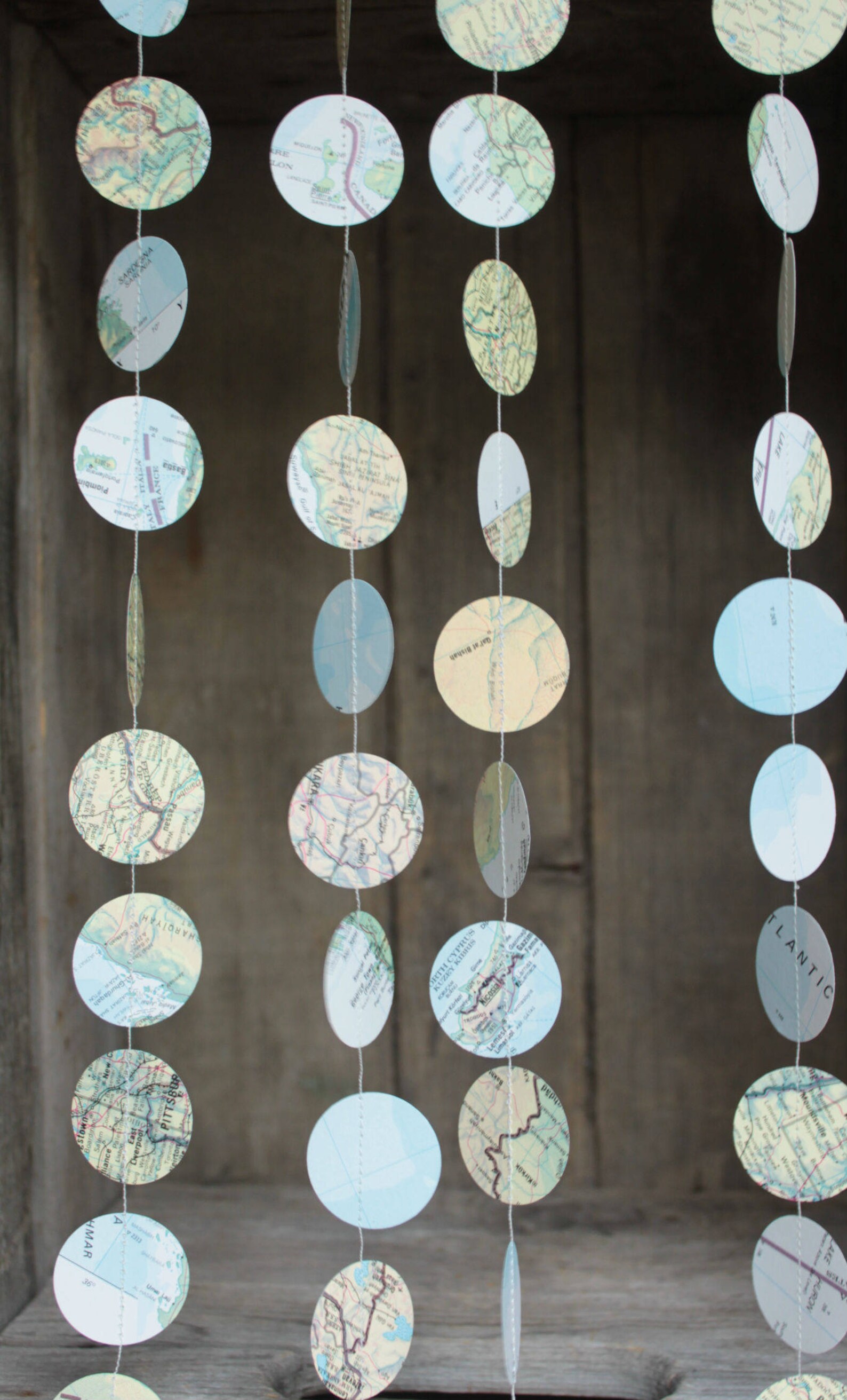 Map Garland Atlas Garland Map Bunting Travel Theme Map - Etsy