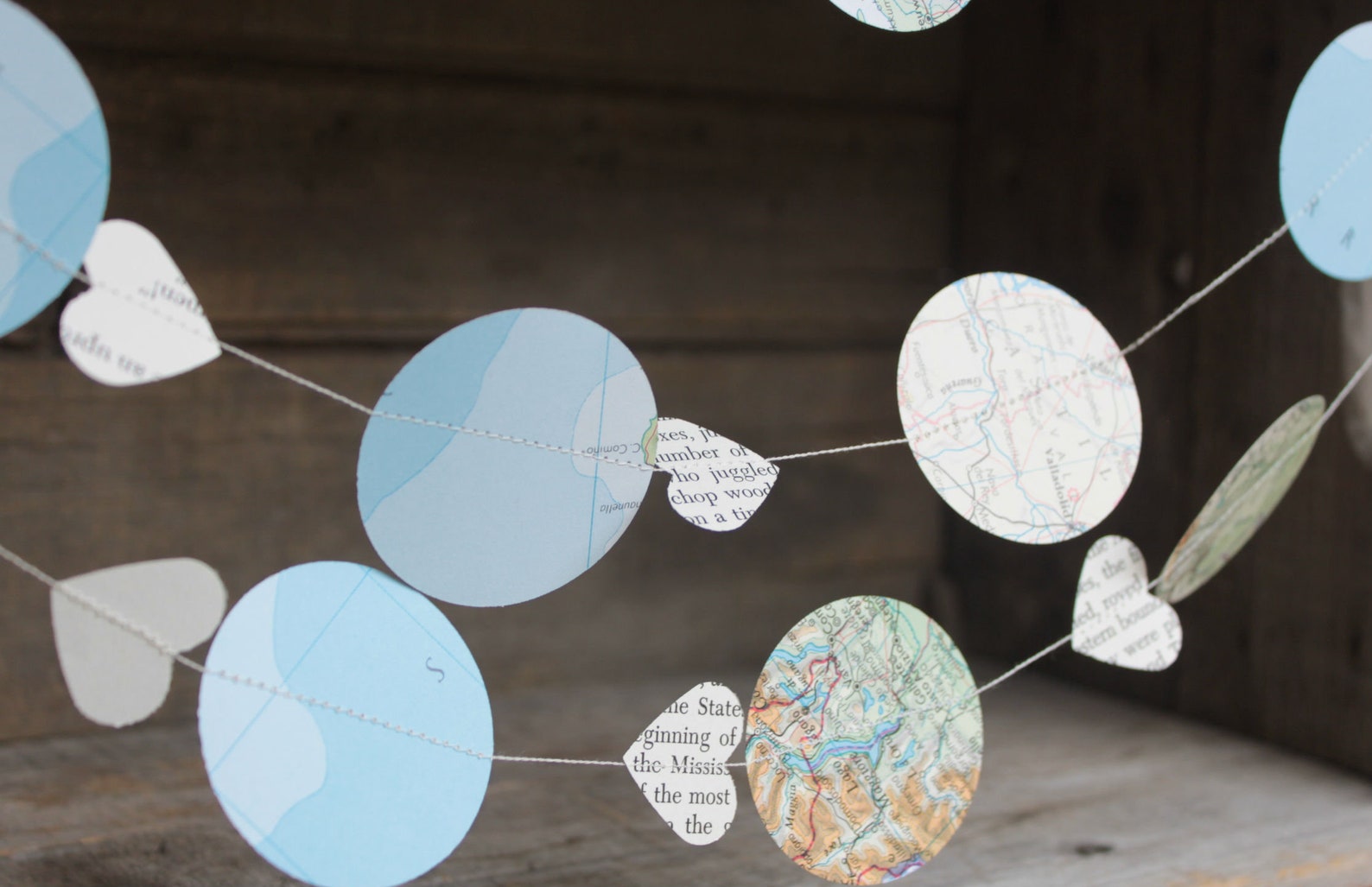 Map Garland Travel Theme Decorations Paper Garland Vintage - Etsy