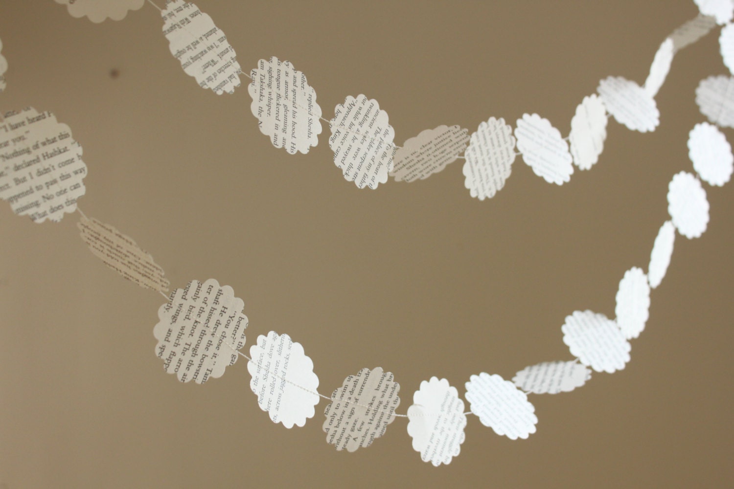 Book Page Paper Garlands Dot Garland Party Decorations - Etsy