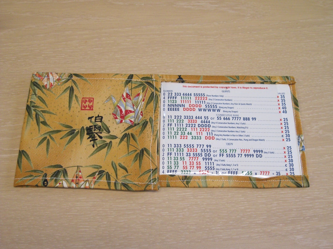 Mahjongg Card Cover for Regular Print Card - Etsy