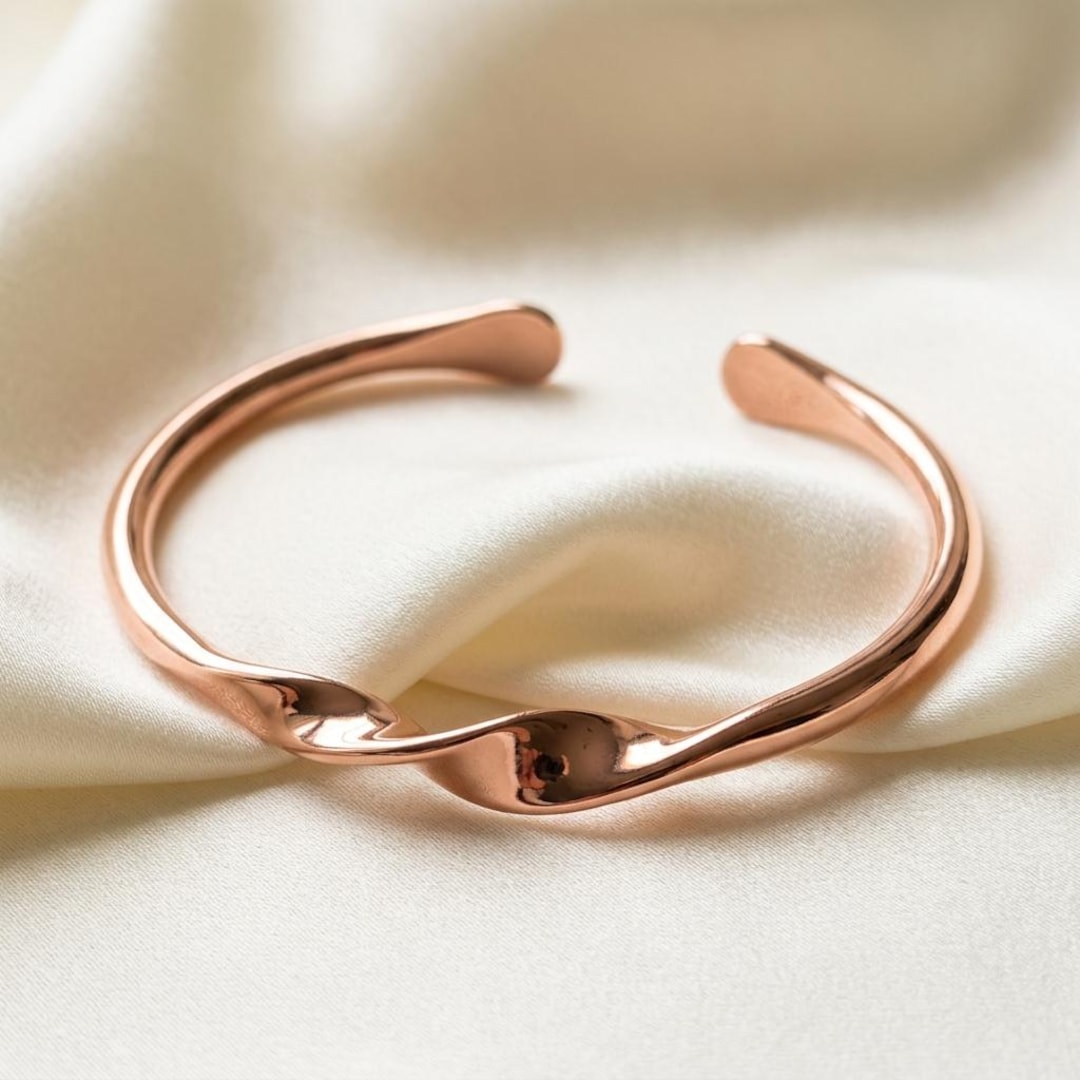 Elegant Pure Copper Bracelet - Adjustable Copper Cuff, Stylish Handmade ...