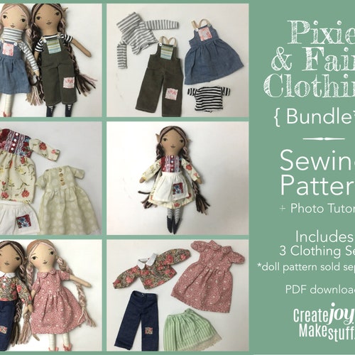 PDF Rag Doll Sewing PATTERN & Tutorial Dress up Doll Doll - Etsy