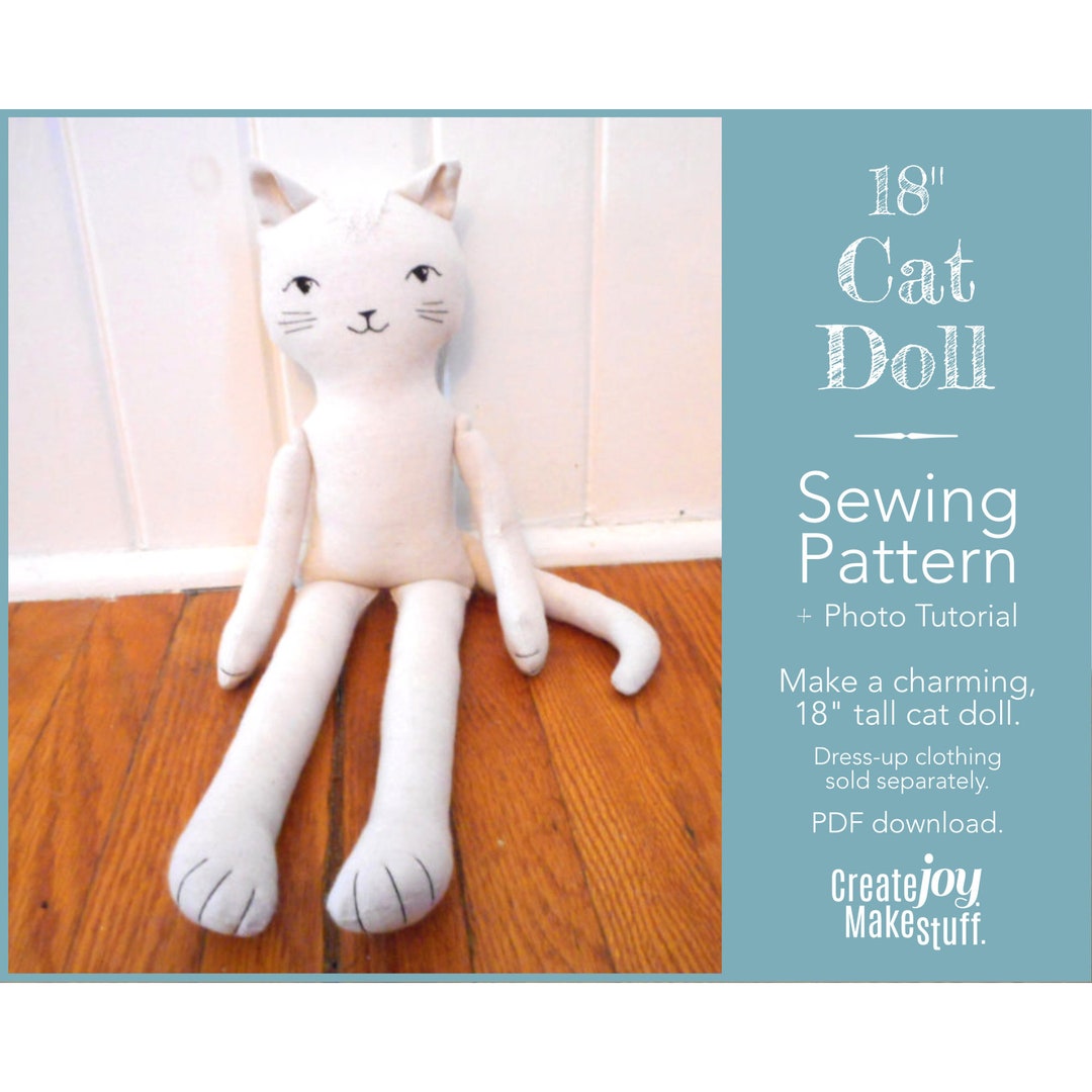 18 Cat Doll Sewing Pattern Rag Doll Pattern PDF Digital Download ...