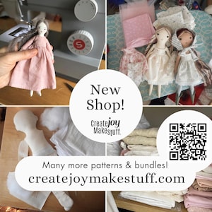 Tiny Woman Doll Sewing Pattern : Mini Rag Doll Pattern A4 PDF - Etsy Canada