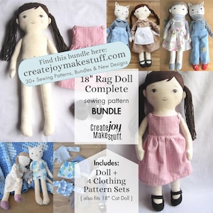 18" Rag Doll Sewing Pattern : Cloth Doll Pattern - Etsy