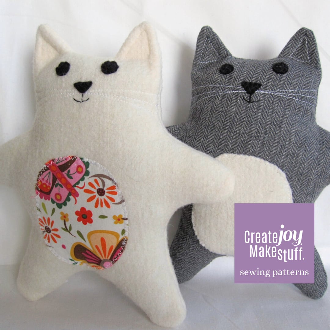 Baby Cat Doll Sewing Pattern PDF – Sew a Handmade 7.5 Inch Cloth Kitten ...
