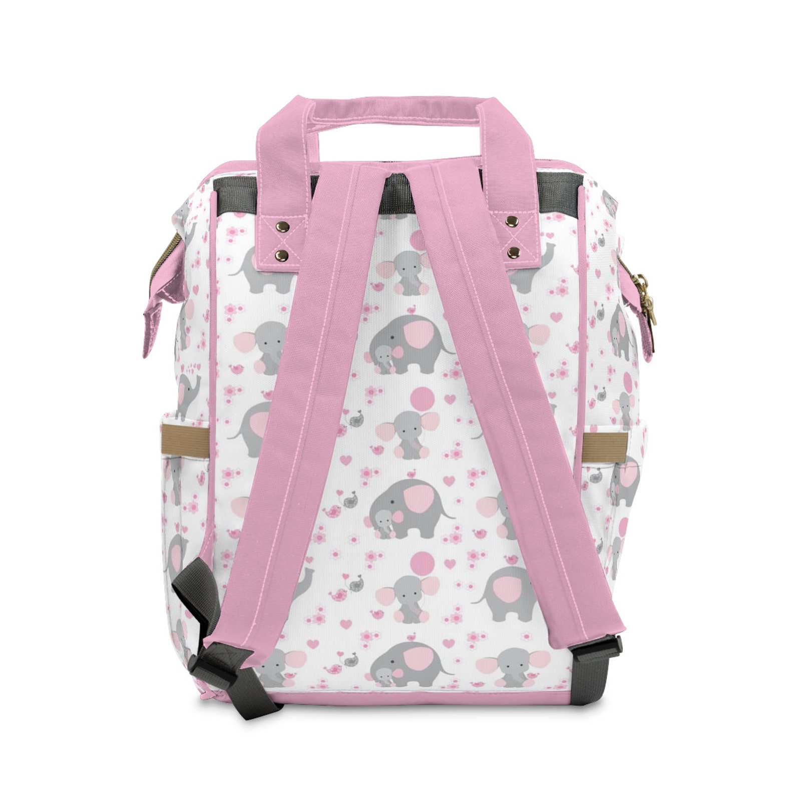 Pink Elephant Baby Girl Diaper Backpack Bottle Bag New Mom to - Etsy