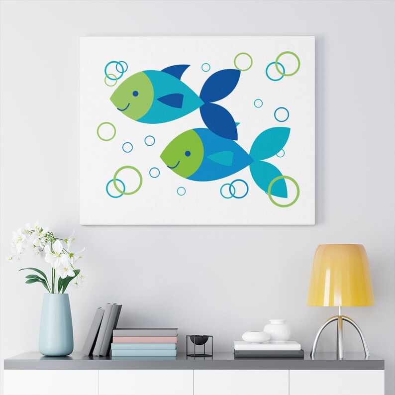 SEA LIFE CANVAS Baby Boy Wall Art Nursery Fish Ocean Animals | Etsy